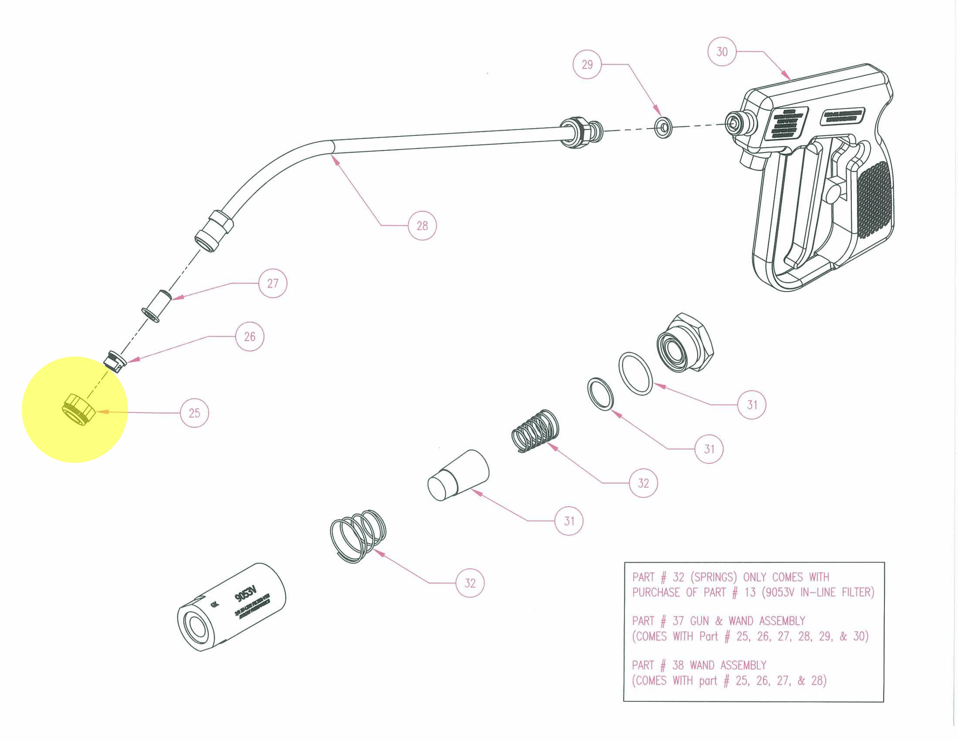 Form Oil Sprayer Part - Wand Retaining Nut - Part #25 - Del Zotto ...