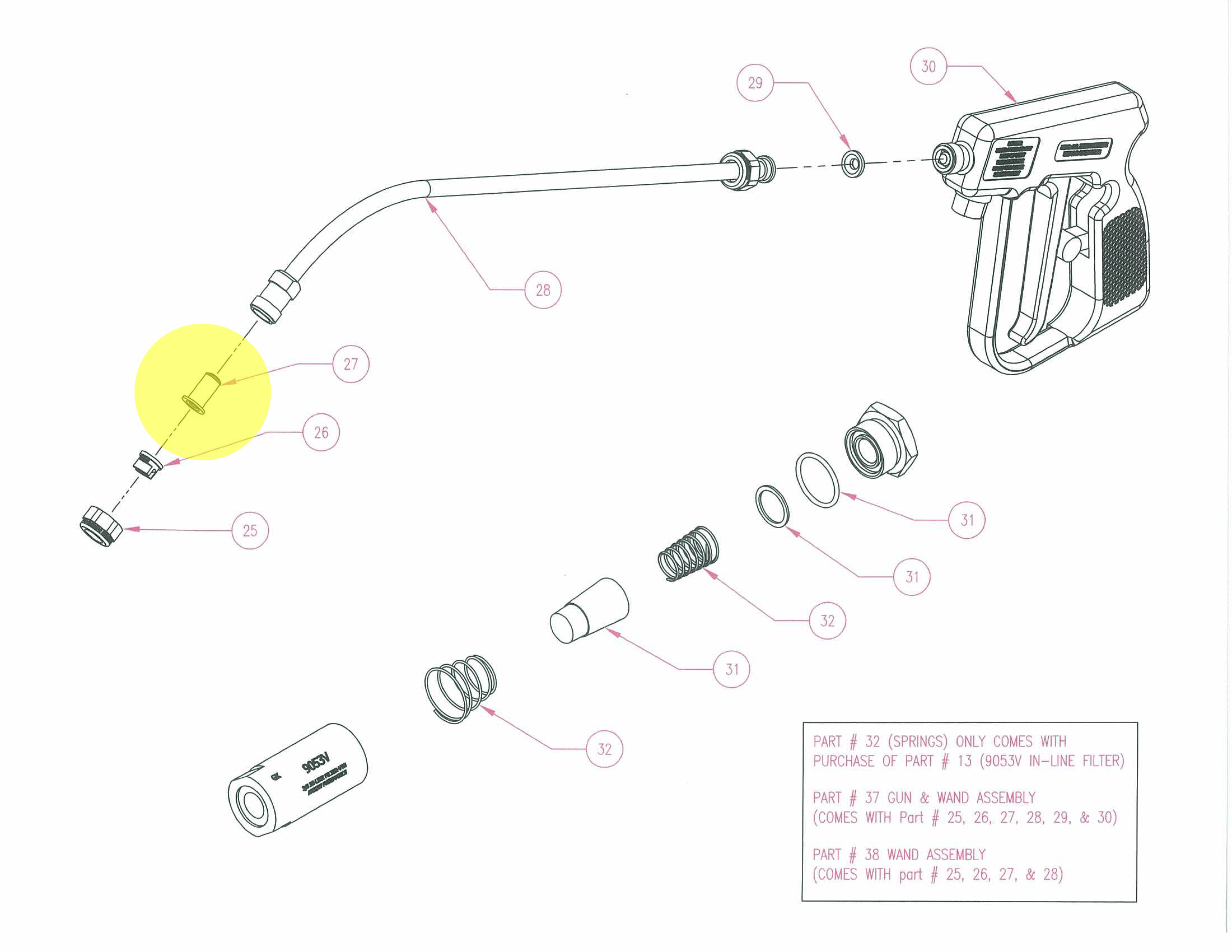 Form Oil Sprayer Part - Wand Strainer - Part #27 - Del Zotto Concrete ...