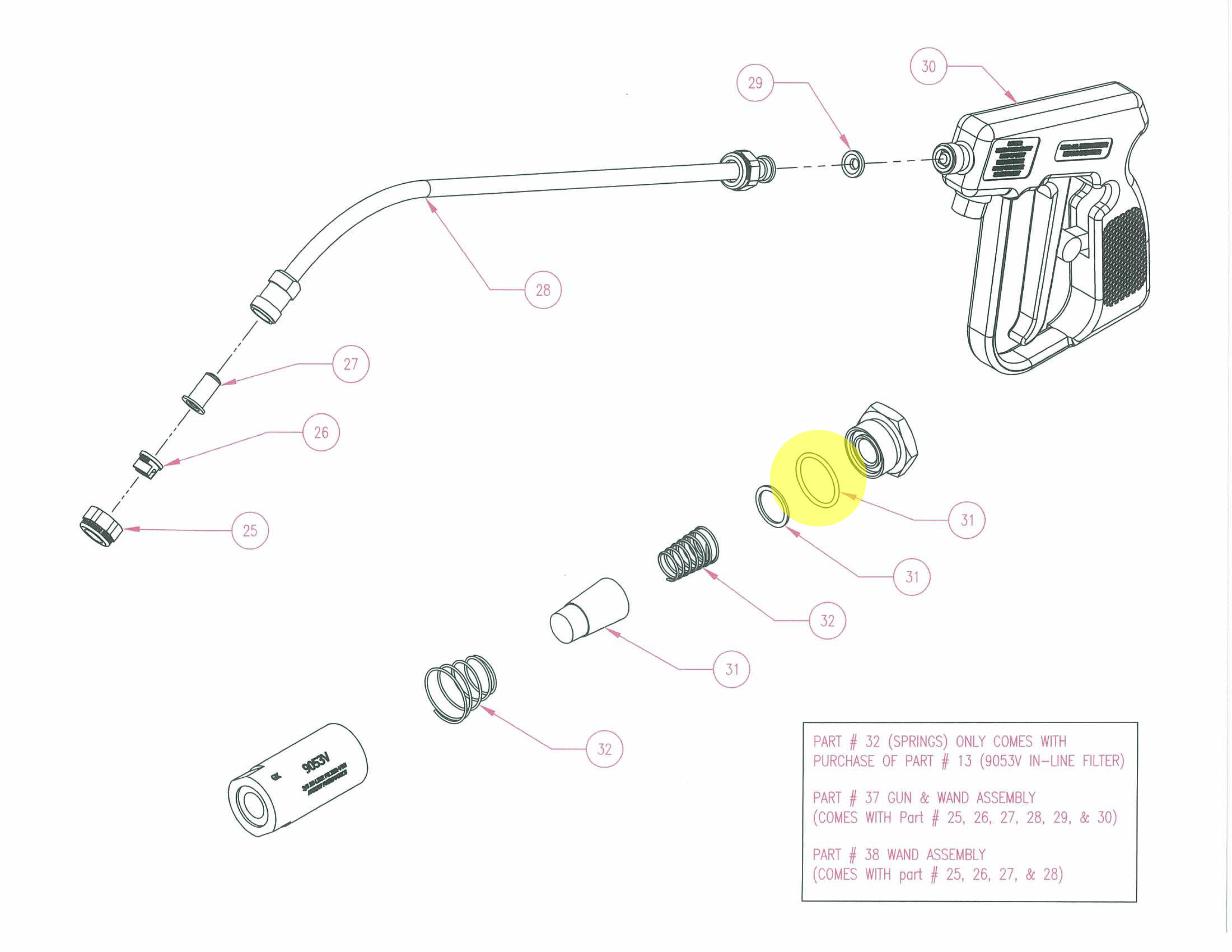 Form Oil Sprayer Part - Filter Element Only - Part #31 - Del Zotto ...